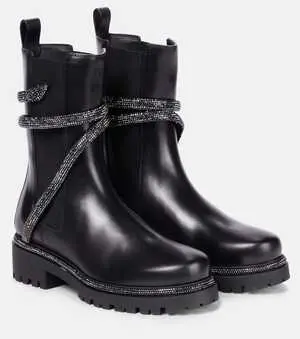 Rene Caovilla Cleo Embellished Leather Chelsea Boots