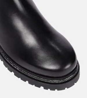 Rene Caovilla Cleo Embellished Leather Chelsea Boots