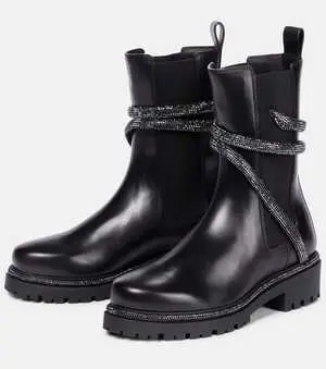 Rene Caovilla Cleo Embellished Leather Chelsea Boots
