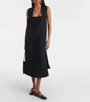 Co Border Wool-blend Faille Midi Dress