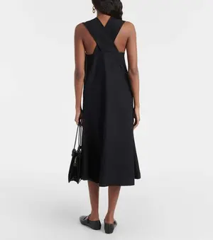 Co Border Wool-blend Faille Midi Dress