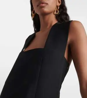 Co Border Wool-blend Faille Midi Dress