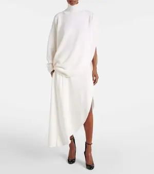 Alaïa Asymmetric Caped Wool Sweater