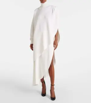 Alaïa Asymmetric Caped Wool Sweater