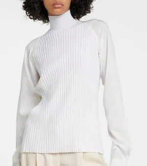 TOTEME Ribbed-knit Wool-blend Top
