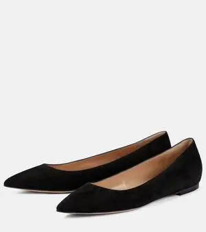 GIANVITO ROSSI Suede Ballet Flats - Black