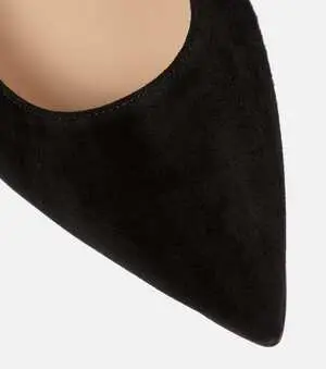 GIANVITO ROSSI Suede Ballet Flats - Black