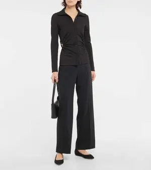 GIANVITO ROSSI Suede Ballet Flats - Black
