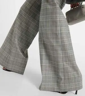 Stella McCartney Checked Wool Flared Trousers