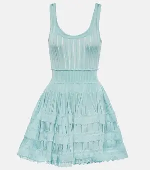 Alaïa Open-knit Mini Dress - Green