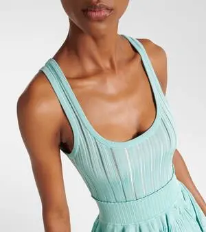 Alaïa Open-knit Mini Dress - Green
