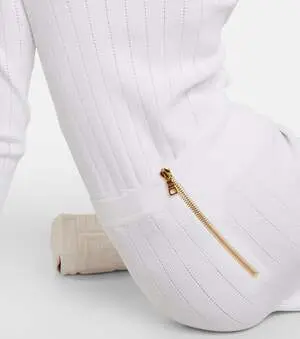 Balmain High-rise Knit Miniskirt - White