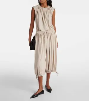 TOTEME Gathered Jersey Top - Beige