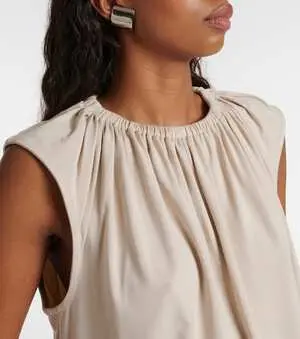 TOTEME Gathered Jersey Top - Beige