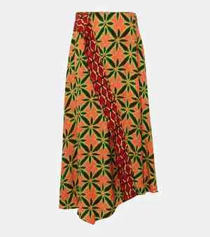 Ulla Johnson Violette Ruffled Crepe Midi Skirt - Orange