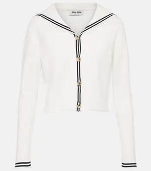 Miu Miu Striped Cotton-blend Cardigan