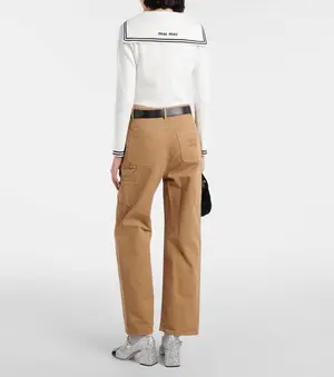 Miu Miu Striped Cotton-blend Cardigan