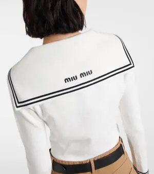 Miu Miu Striped Cotton-blend Cardigan