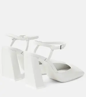 Amina Muaddi Charlotte Leather Pumps