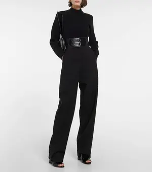 Alaïa Cropped Virgin Wool Turtleneck Sweater