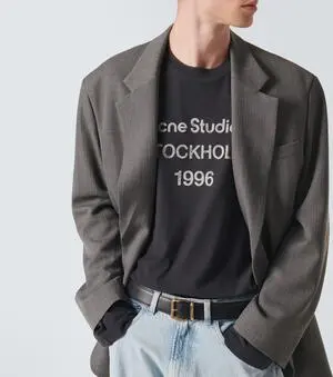 Acne Studios Logo Distressed Jersey T-shirt - Black