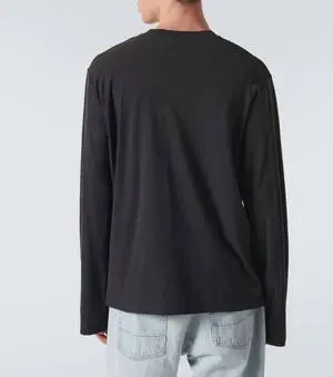Acne Studios Logo Distressed Jersey T-shirt - Black