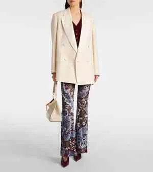 Etro Floral Velvet Jacquard Flared Pants - Multicoloured