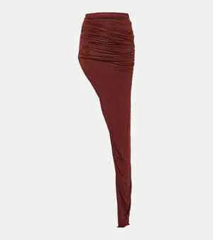 Rick Owens Gathered Maxi Skirt - Brown