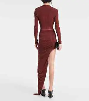 Rick Owens Gathered Maxi Skirt - Brown