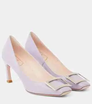 ROGER VIVIER Trompette 70 Patent Leather Pumps - Purple