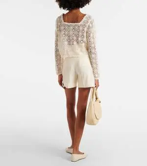 Rixo Natayla Crochet Crop Top
