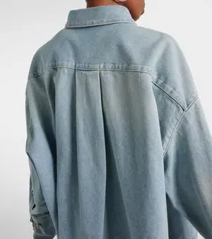 Attico Asymmetrical Denim Shirt - Blue