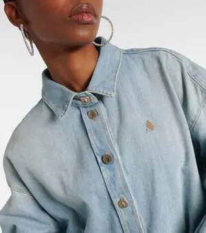 Attico Asymmetrical Denim Shirt - Blue
