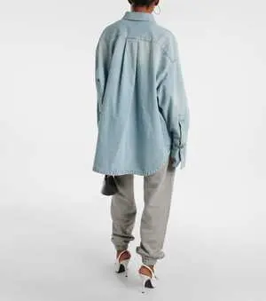 Attico Asymmetrical Denim Shirt - Blue