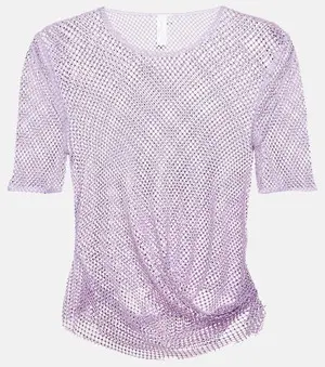 Simkhai Electra Embellished Mesh Top - Purple