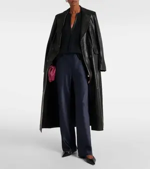 Vince Fluid Satin Straight Pants - Black