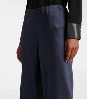 Vince Fluid Satin Straight Pants - Black