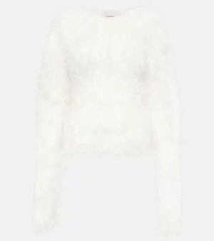 Coperni Fluffy Knit Sweater - White