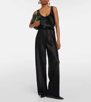 Vince High-rise Satin Straight Pants