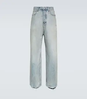 Balenciaga Distressed Wide-leg Jeans