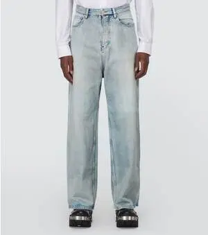 Balenciaga Distressed Wide-leg Jeans