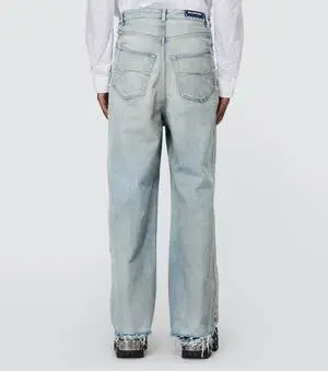 Balenciaga Distressed Wide-leg Jeans