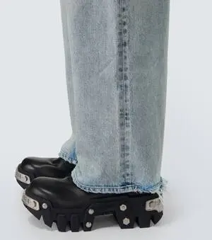 Balenciaga Distressed Wide-leg Jeans