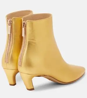 Gabriela Hearst Clayton Metallic Leather Ankle Boots - Gold