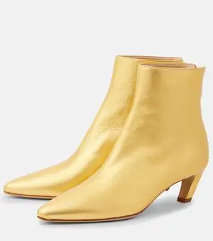 Gabriela Hearst Clayton Metallic Leather Ankle Boots - Gold