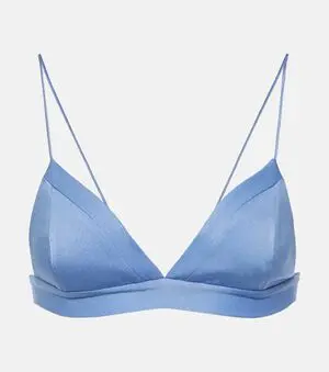 Alex Perry Triangle Satin Crepe Bra Top - Purple