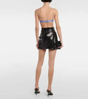 Alex Perry Triangle Satin Crepe Bra Top