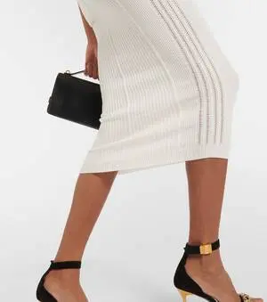 Balmain Ribbed-knit Jersey Midi Dress