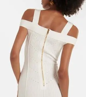 Balmain Ribbed-knit Jersey Midi Dress
