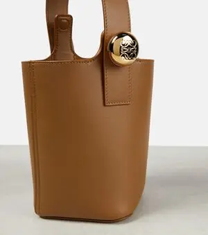 Loewe Pebble Mini Leather Bucket Bag - Brown